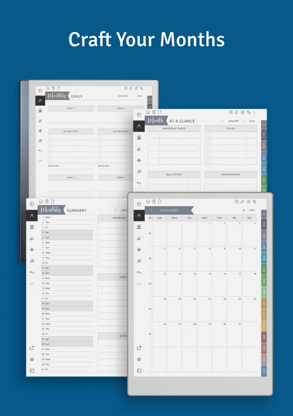 Bullet Journal for reMarkable - Customizable Digital Planning PDF