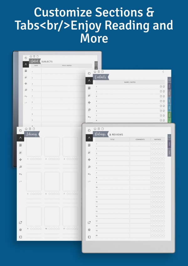 Reading Journal Template for reMarkable – Track Books & Notes