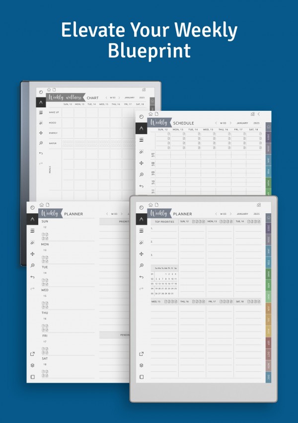 Weekly To-Do planner for reMarkable - Customizable Hyperlinked PDF