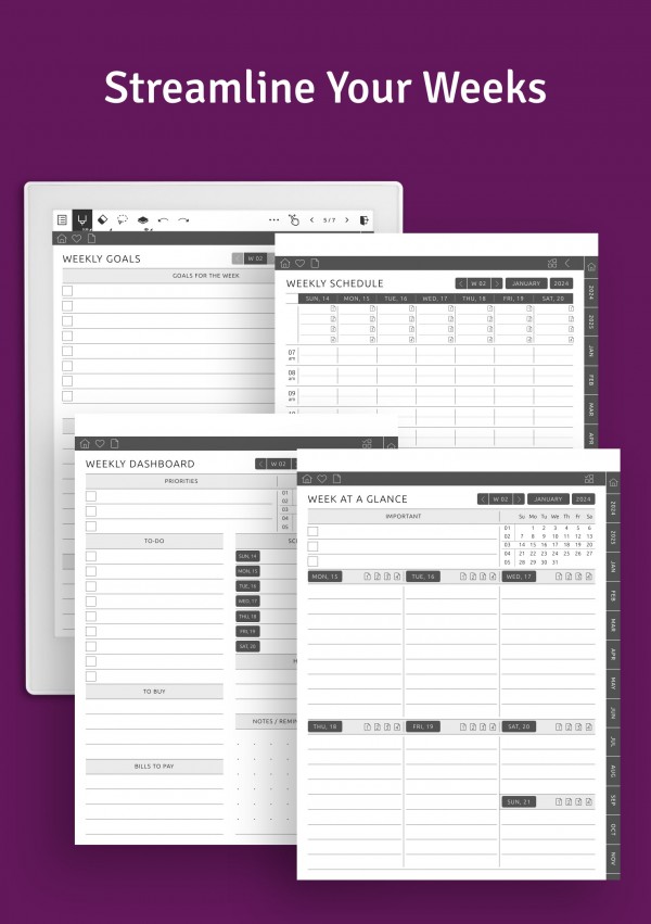 Download Diary Planner PDF for Supernote A5 X & A6 X
