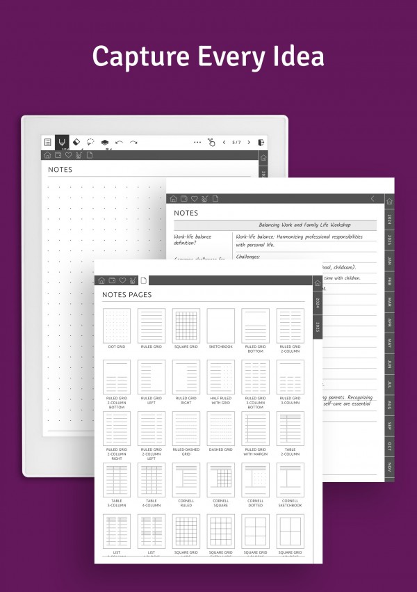 Supernote Monthly Planner – Digital Calendar Template
