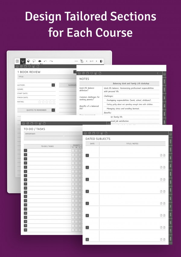 Download Student Planner PDF for Supernote A5 X & A6 X