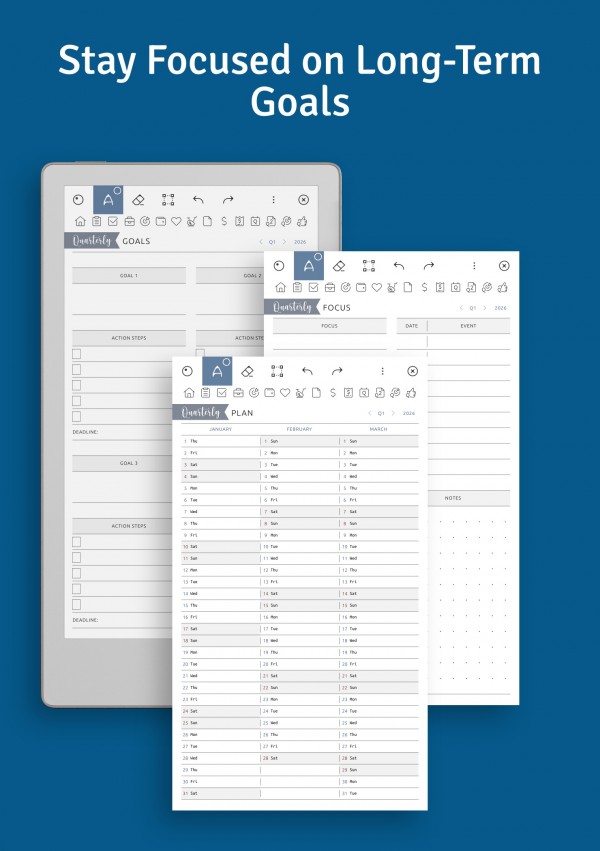 Download Ultimate Planner for reMarkable Paper Pro Move – Digital PDF