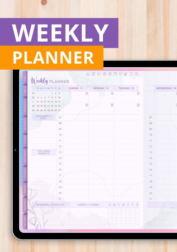 Download Supernote A5 X & A6 X Weekly Planner Hyperlinked PDF