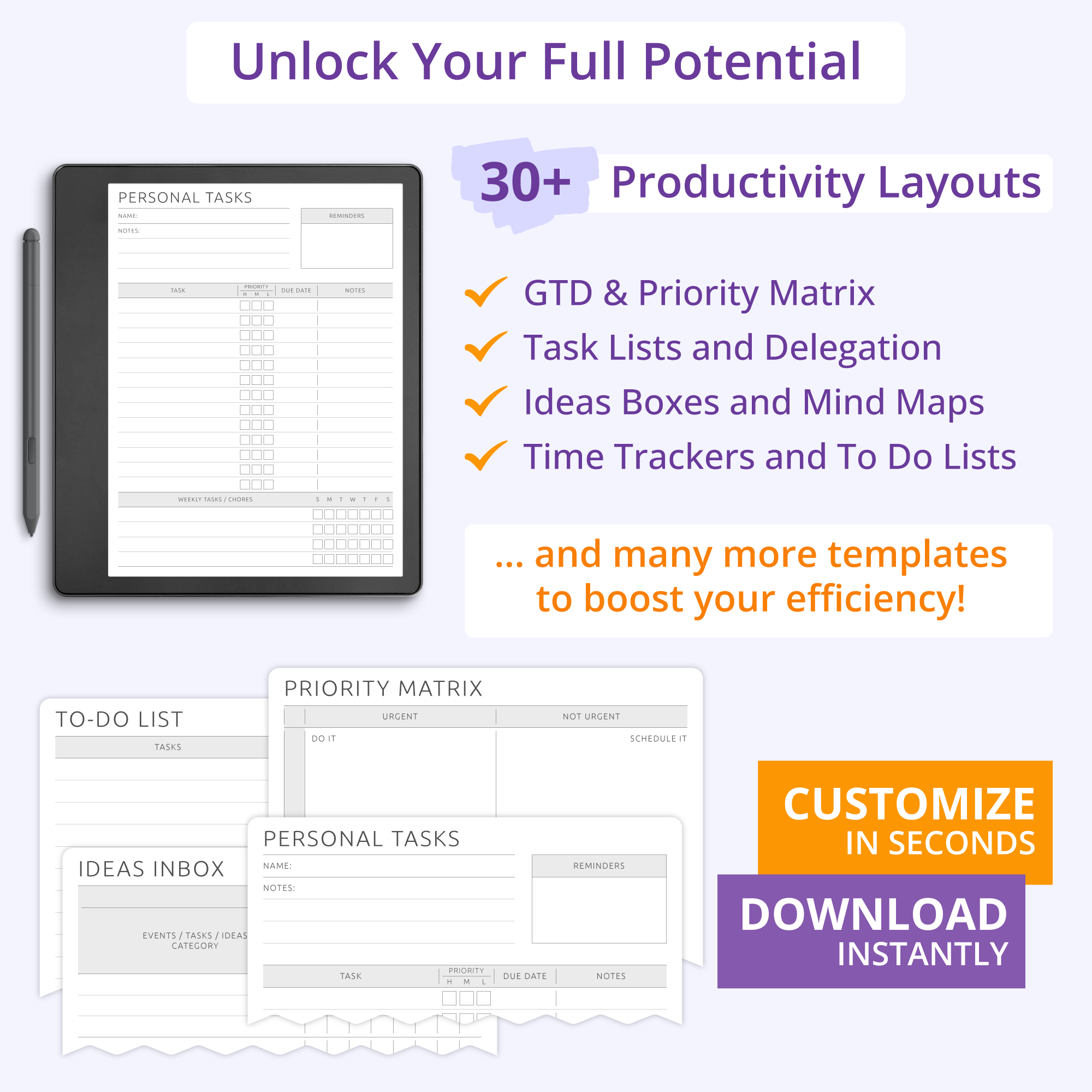 Download Kindle Scribe Daily Planner Hyperlinked PDF