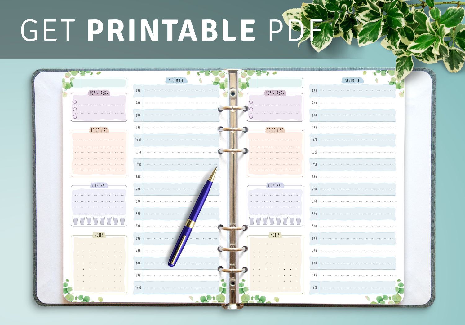 Adhd Daily Planner Template Pdf 2021 30 Day Workout Plan Fillable 