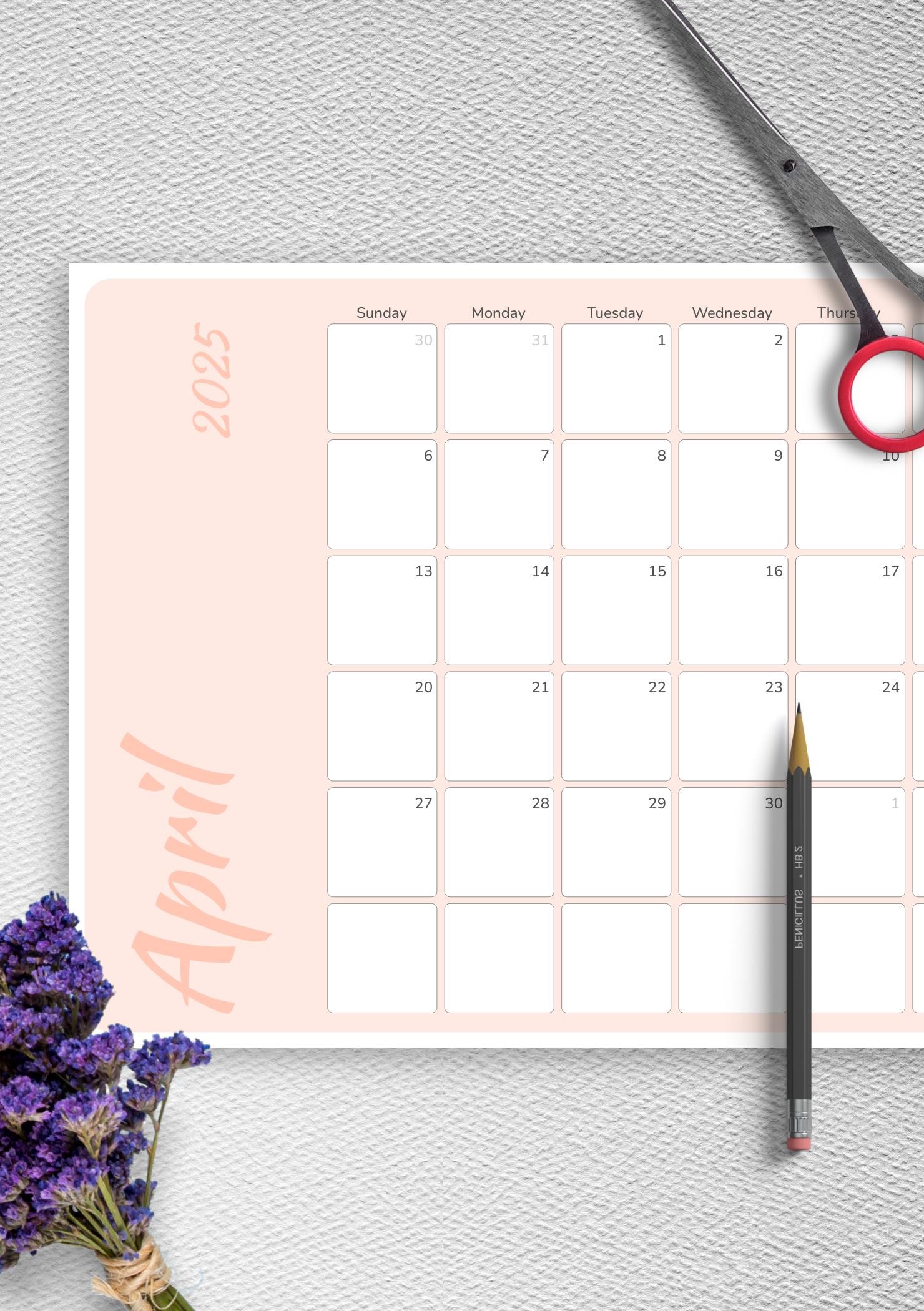 Download Printable Simple Colored Monthly Calendar Pdf School Calendar