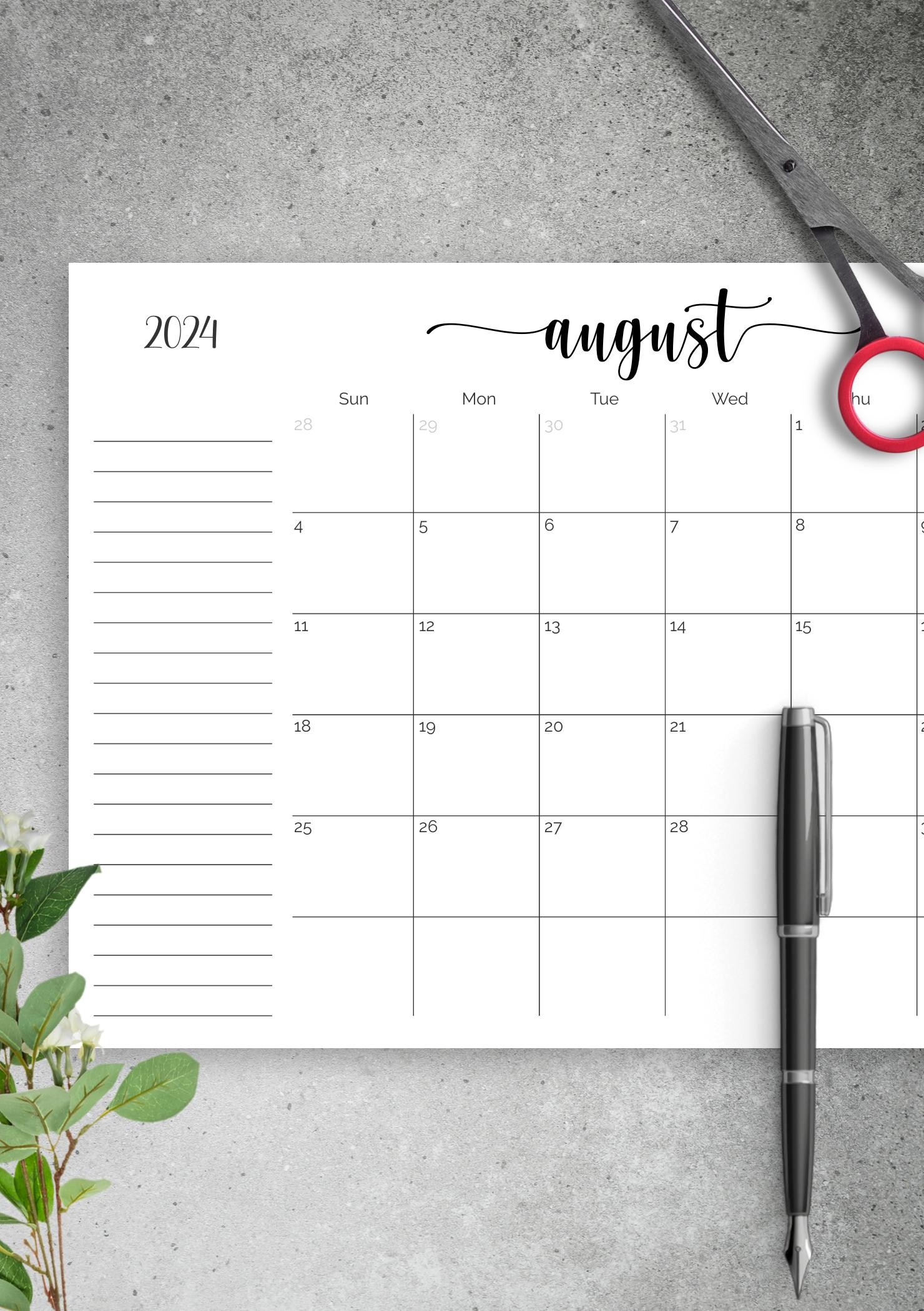 Printable Monthly Calendar Pdf Templates At Allbusinesstemplatescom 