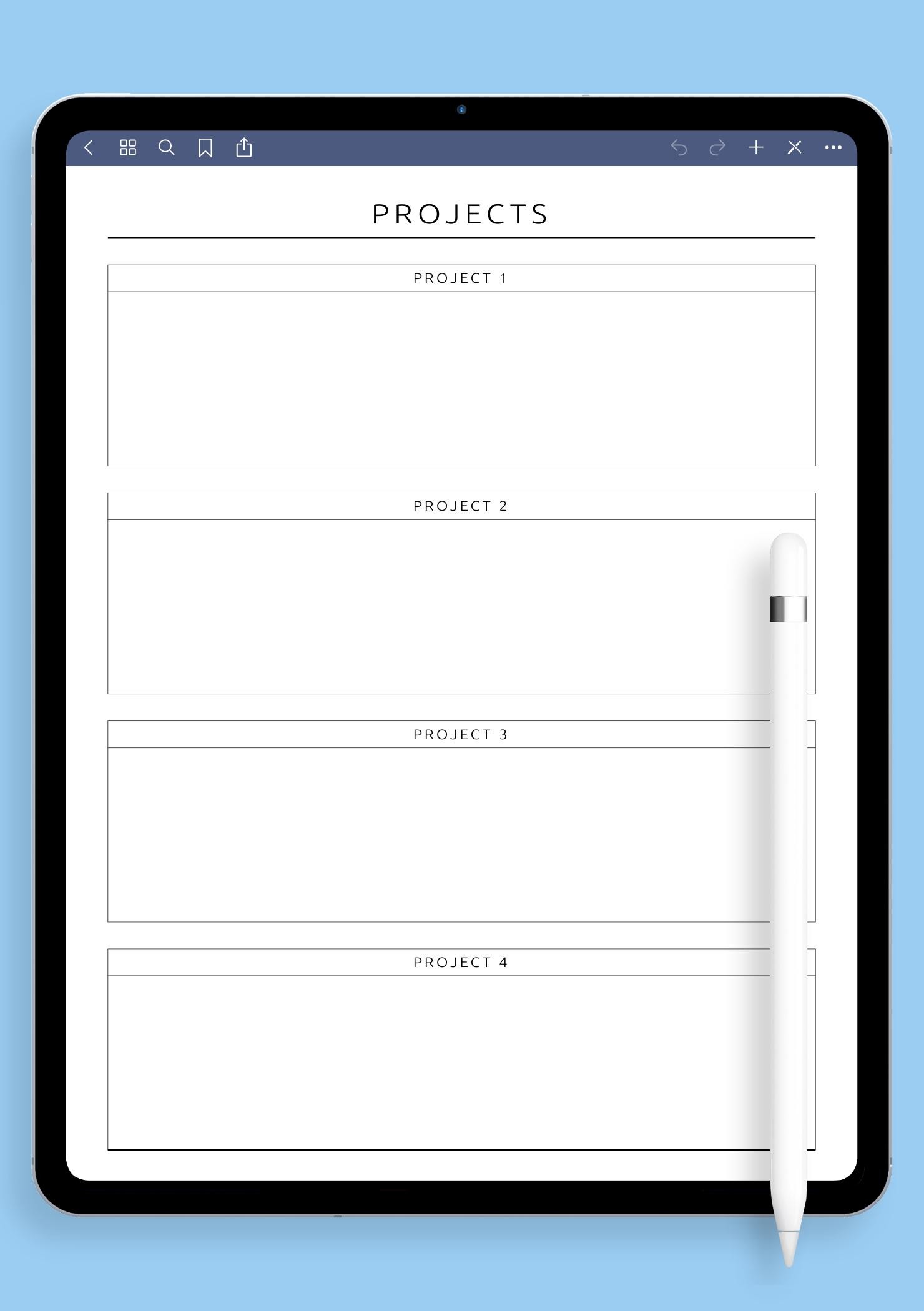 Download Printable Project List Template PDF