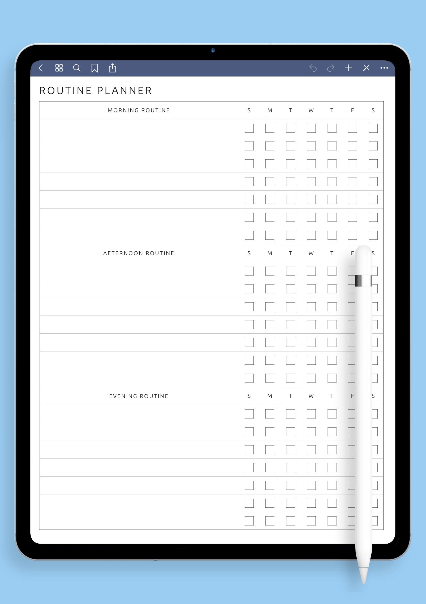 Download Printable Routine Planner Template PDF