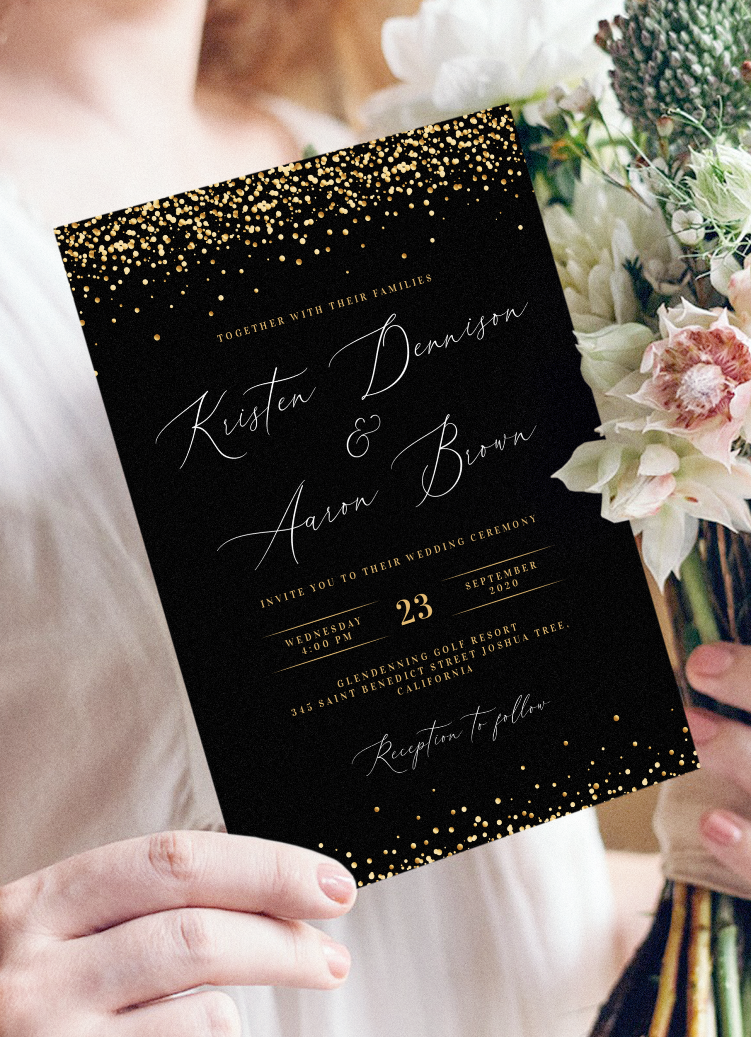 Gold Wedding Invites PRINTABLE Elegant Wedding Invitations Template 