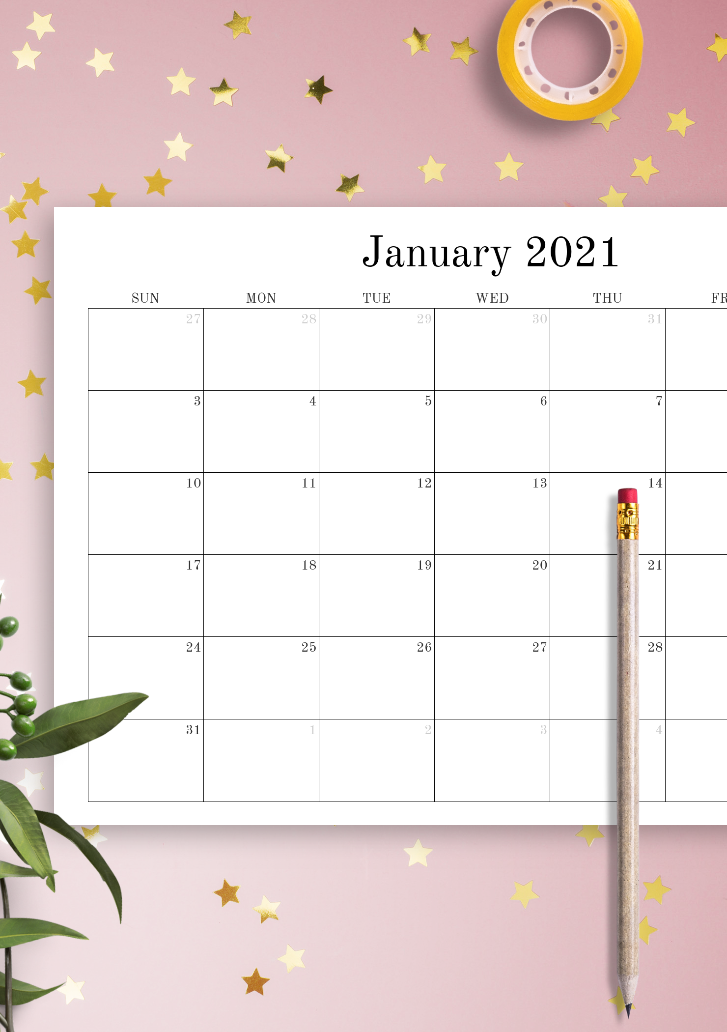 Printable Blank Monthly Calendar Pdf Monitoring solar in
