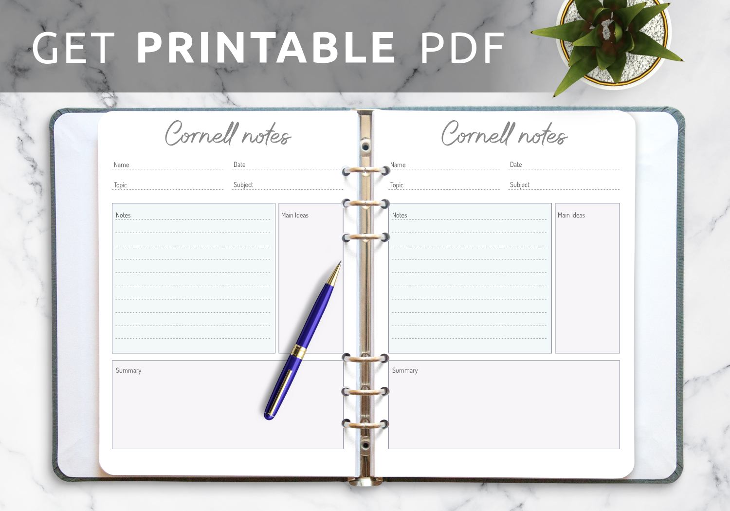 Download Printable Cornell Method Note Taking Template PDF Download Printable Cornell Method Note Taking Template PDF