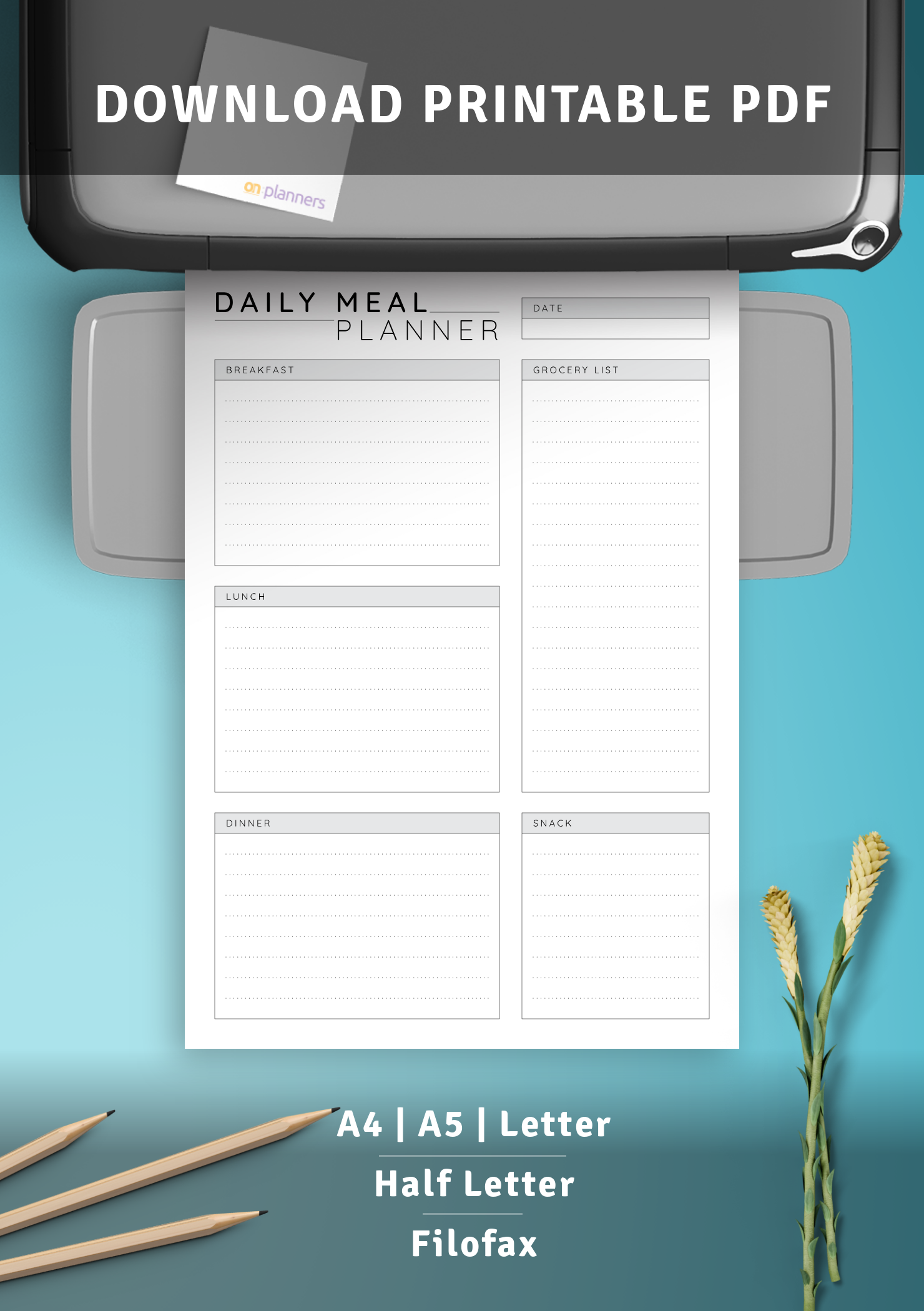 Download Printable Daily Meal Planner PDF