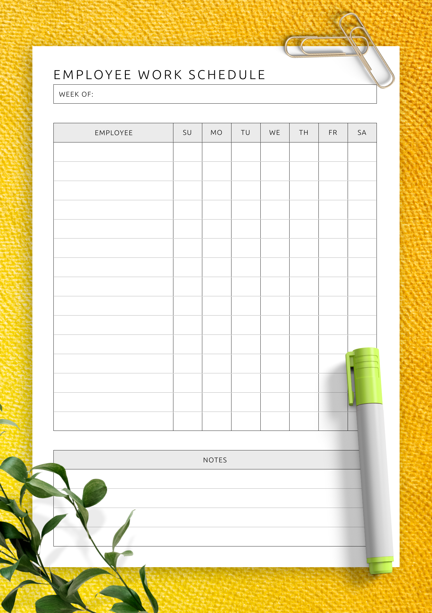 Employee Schedule Template Printable Hot Picture