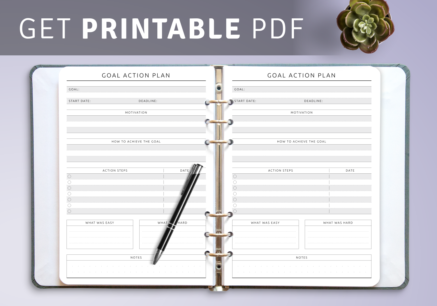 Download Printable Goal Action Plan Original Style PDF