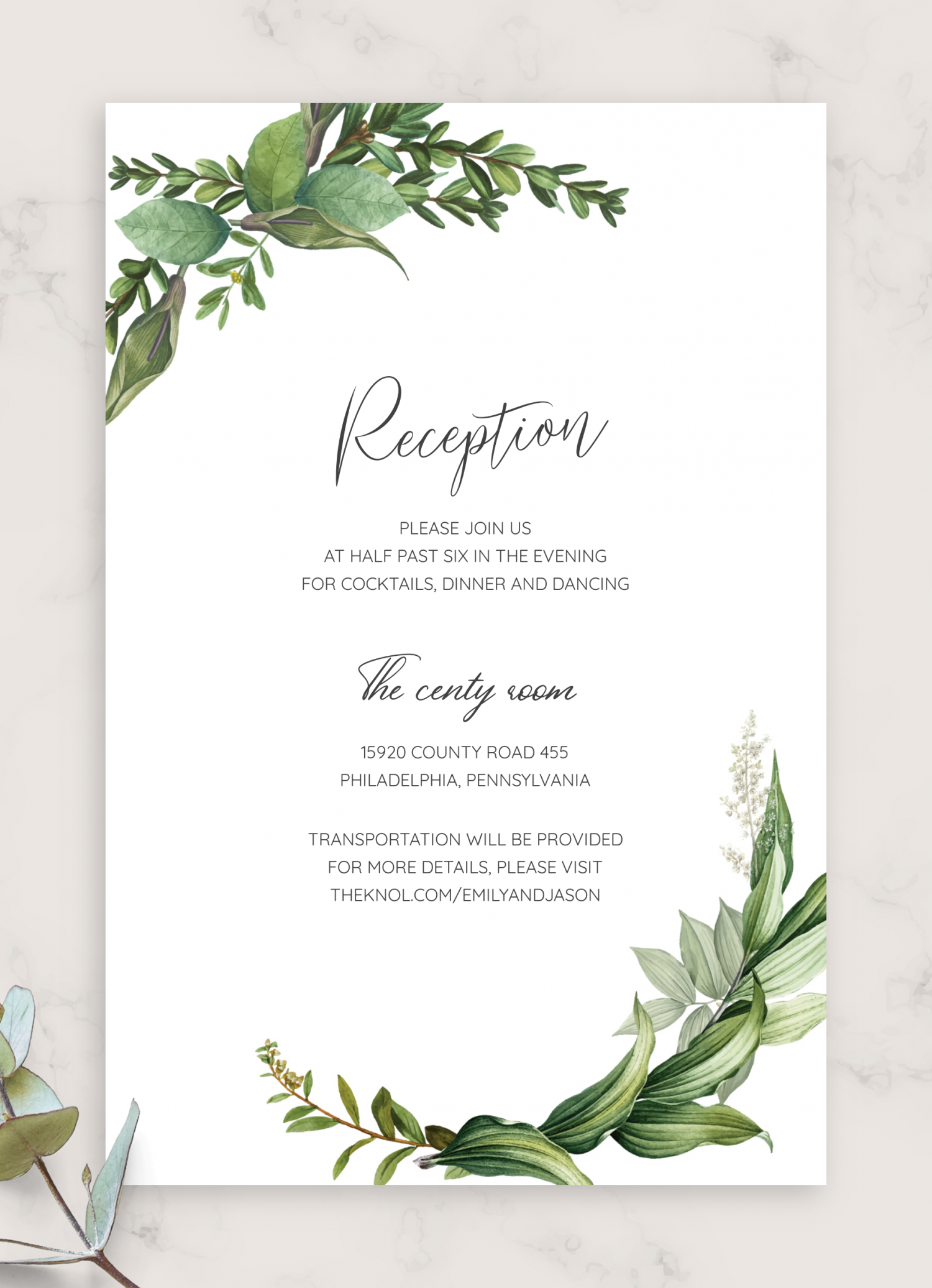 Printable Floral Wedding Invitations