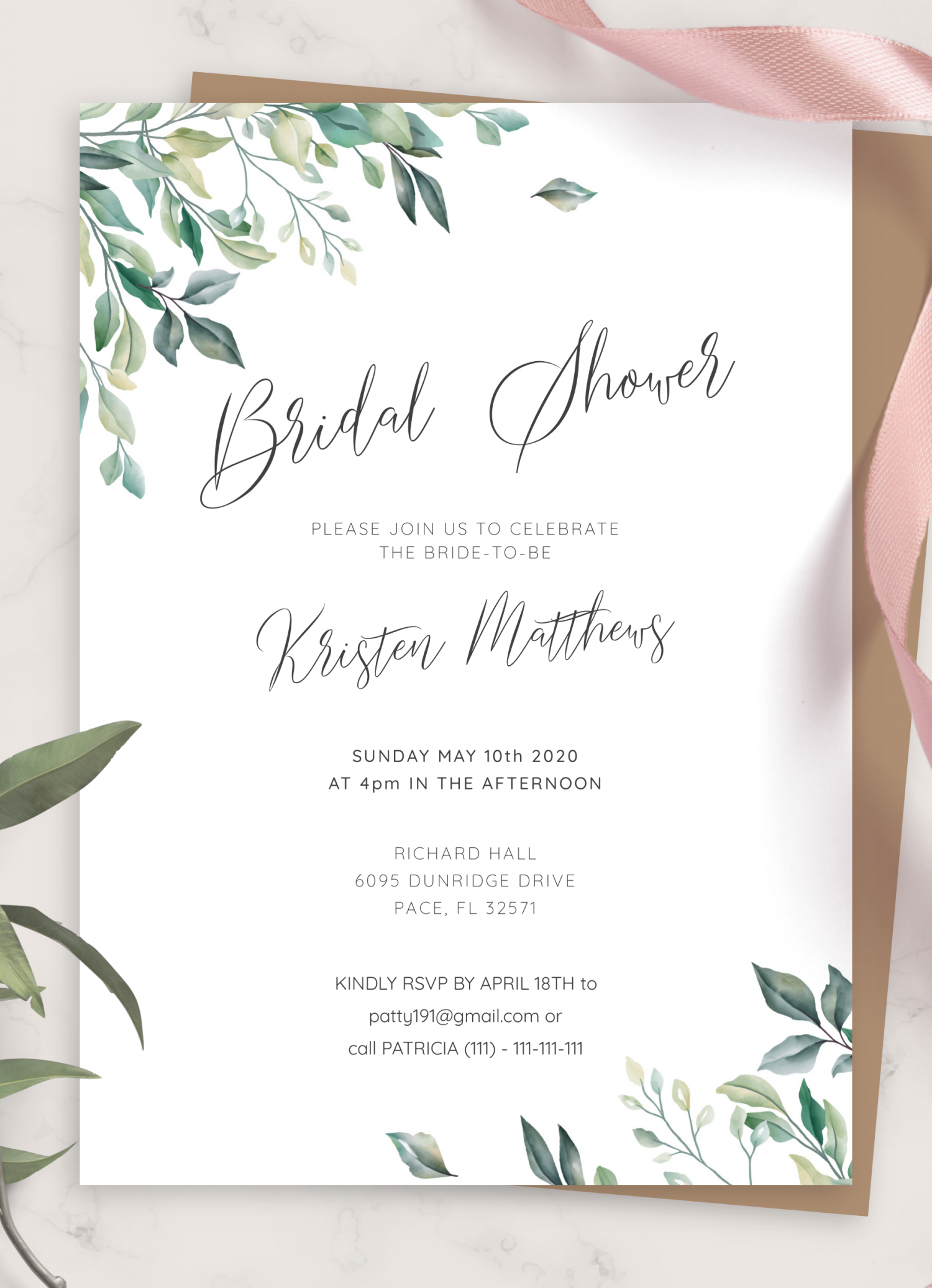 Free Bridal Shower Invitation Templates Classic Bridal Shower 