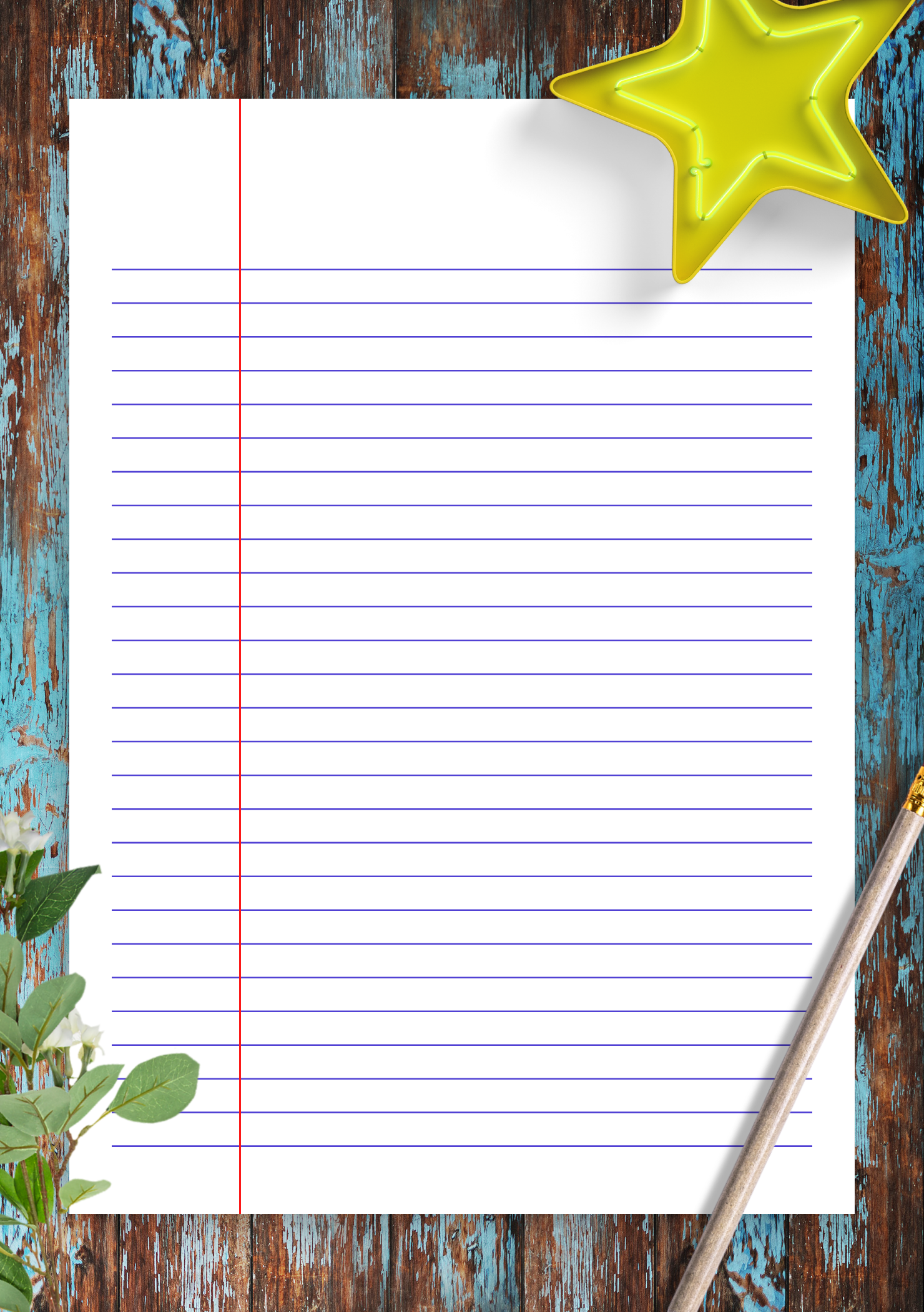 Lined Paper Printable Pdf Printable Blank World