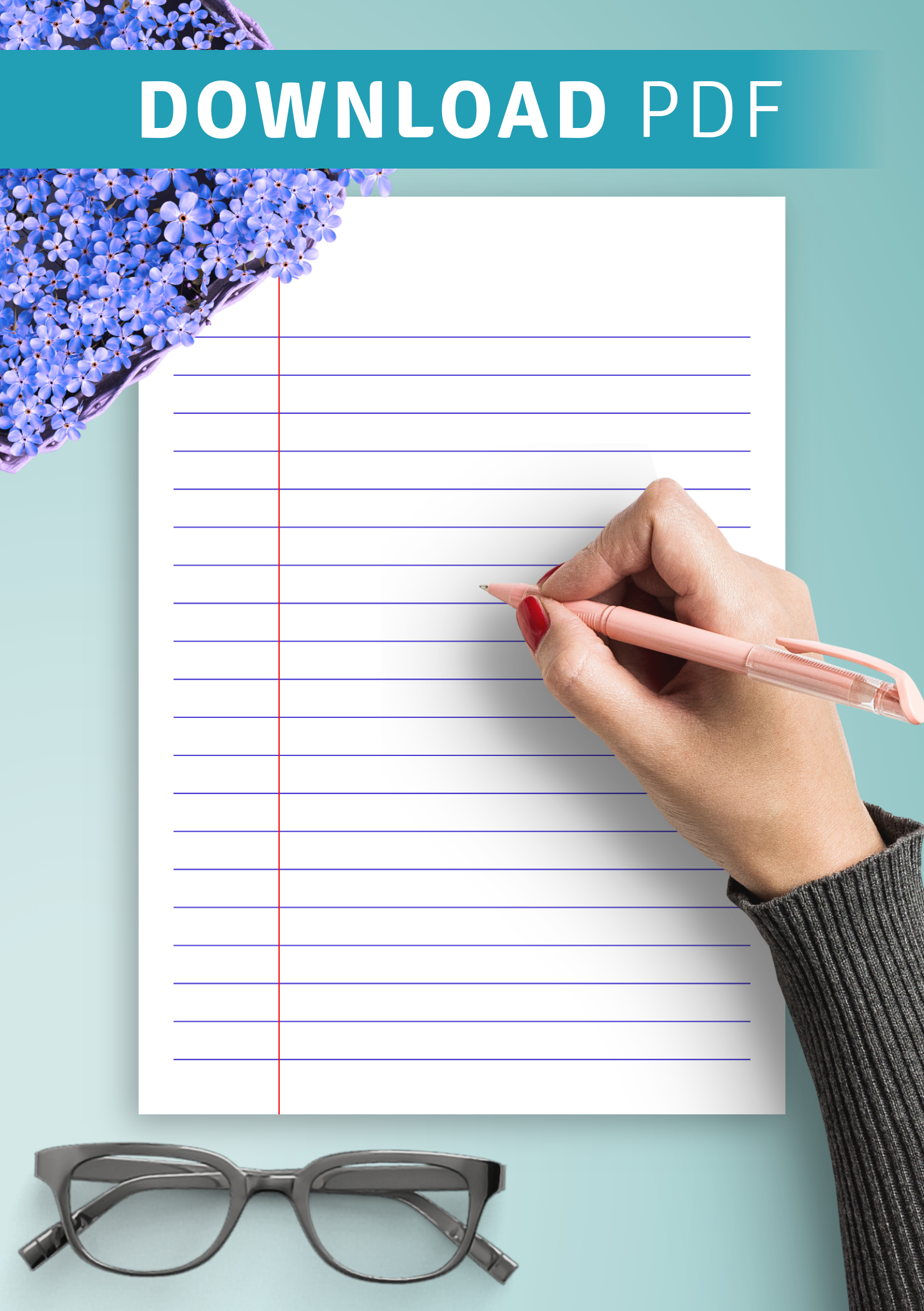 Printable Lined Paper Wide Ruled