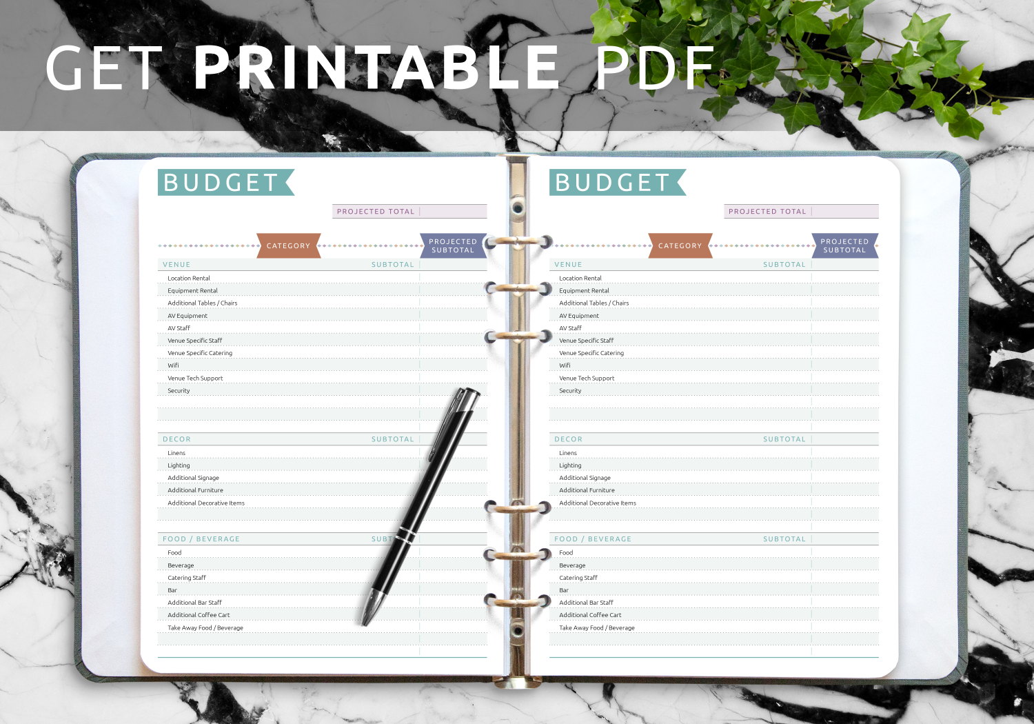 Download Printable Party Budget Template Casual Style PDF