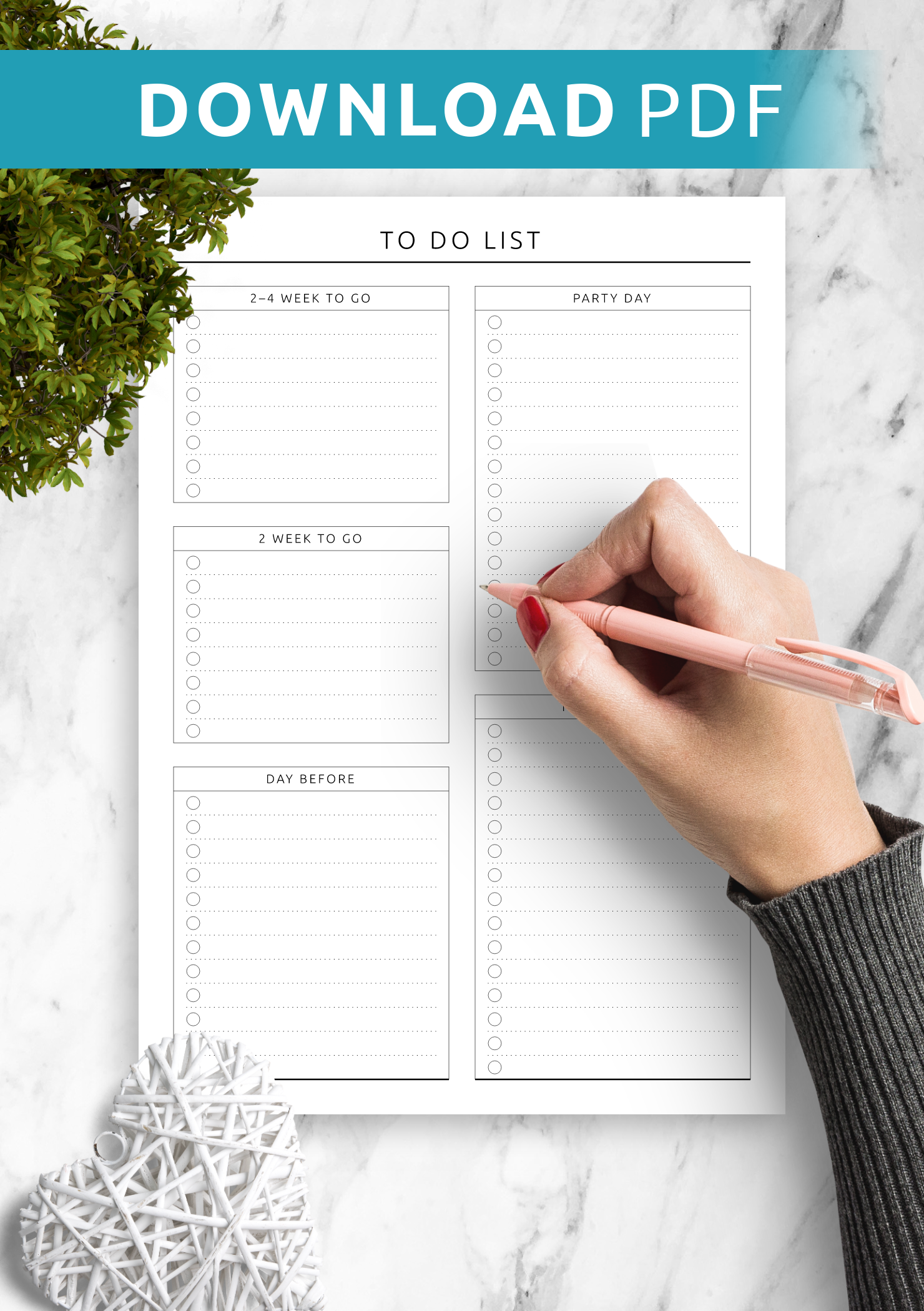 Download Printable Party To Do List Original Style PDF