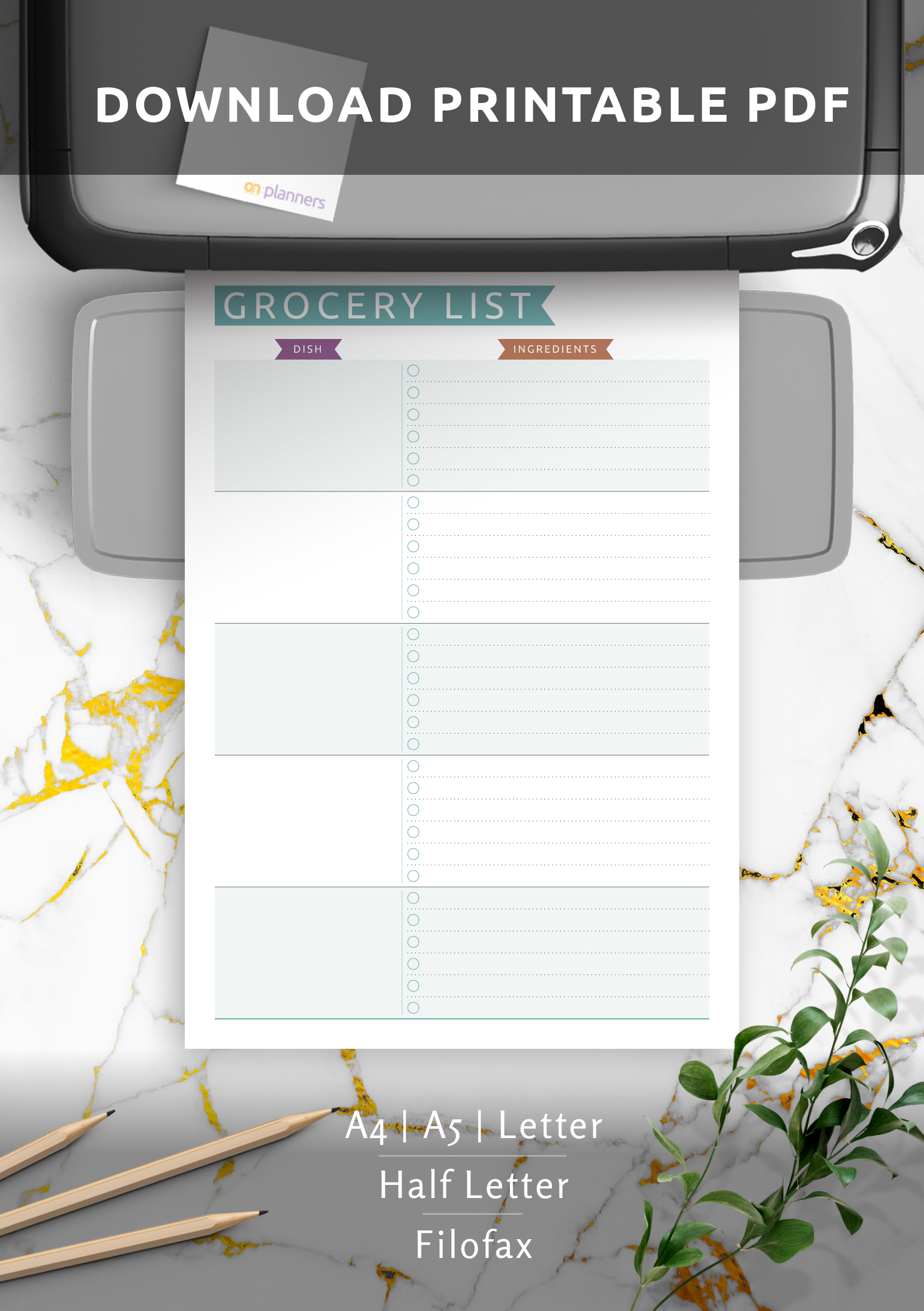 Download Printable Party Grocery List Casual Style PDF
