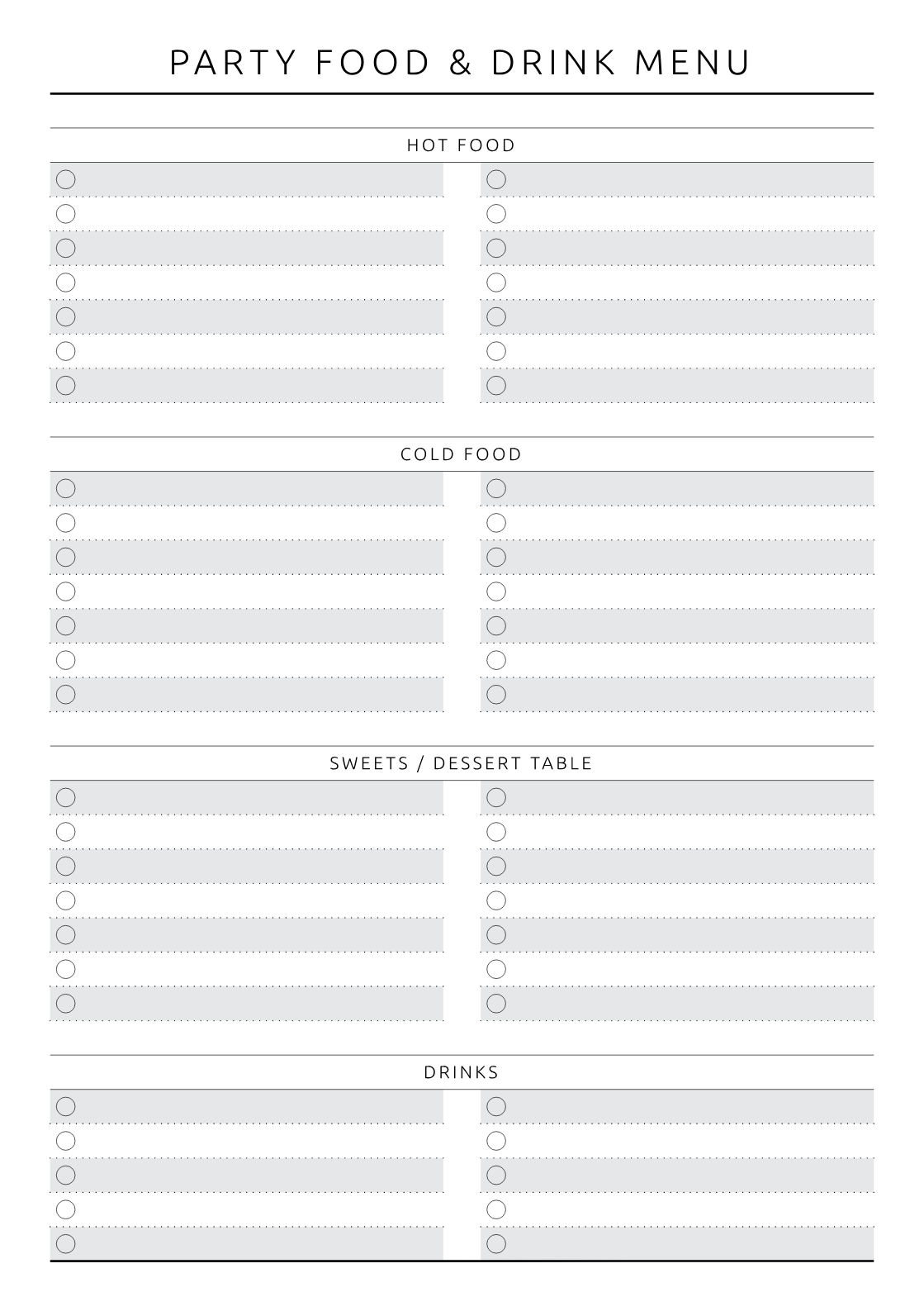 Party Planner Printable