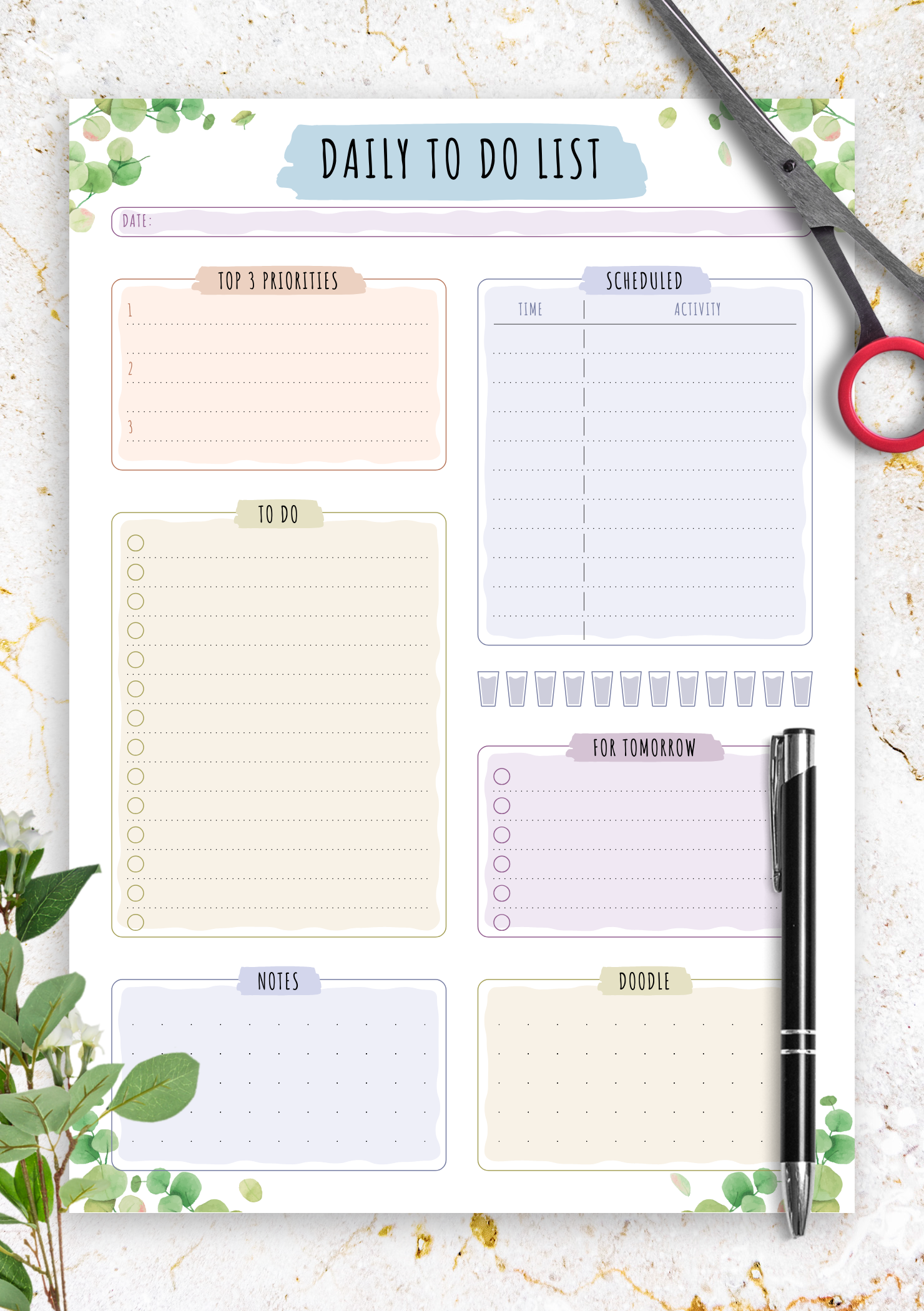 Floral To Do List Printable Template Paper Trail Design Free