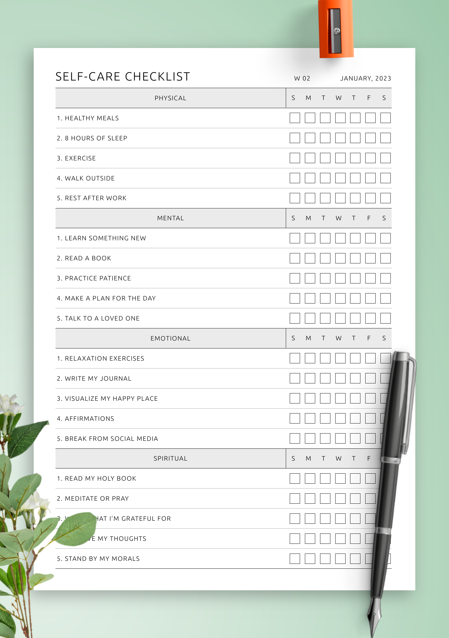 Self Care Checklist PDF Prioritize Your Well Being Daily Self Care Checklist PDF Prioritize Your Well Being Daily