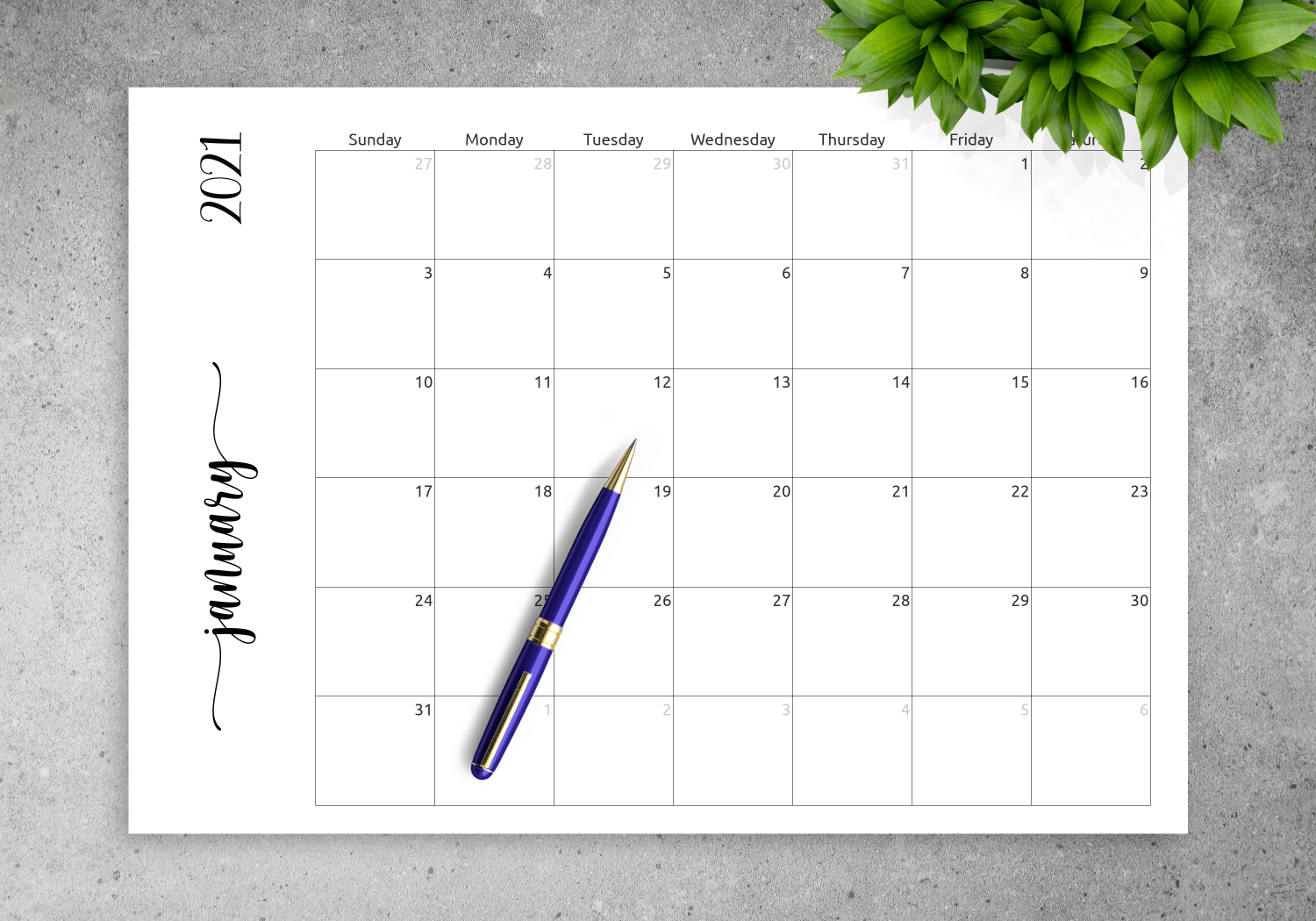 Printable Blank Monthly Calendar Template Example Calendar Printable 