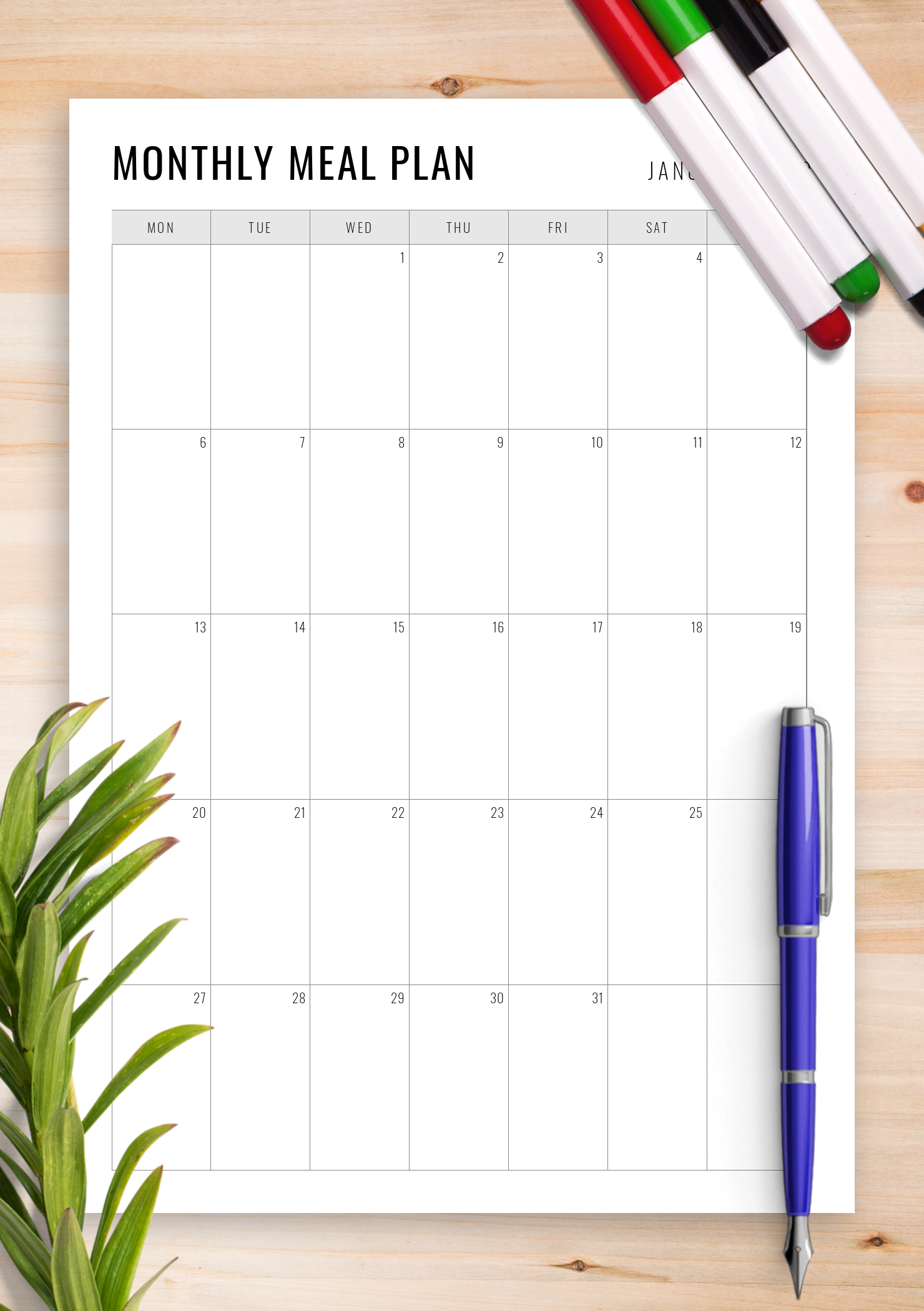 Monthly Meal Planner Template Pdf Ladegtampa