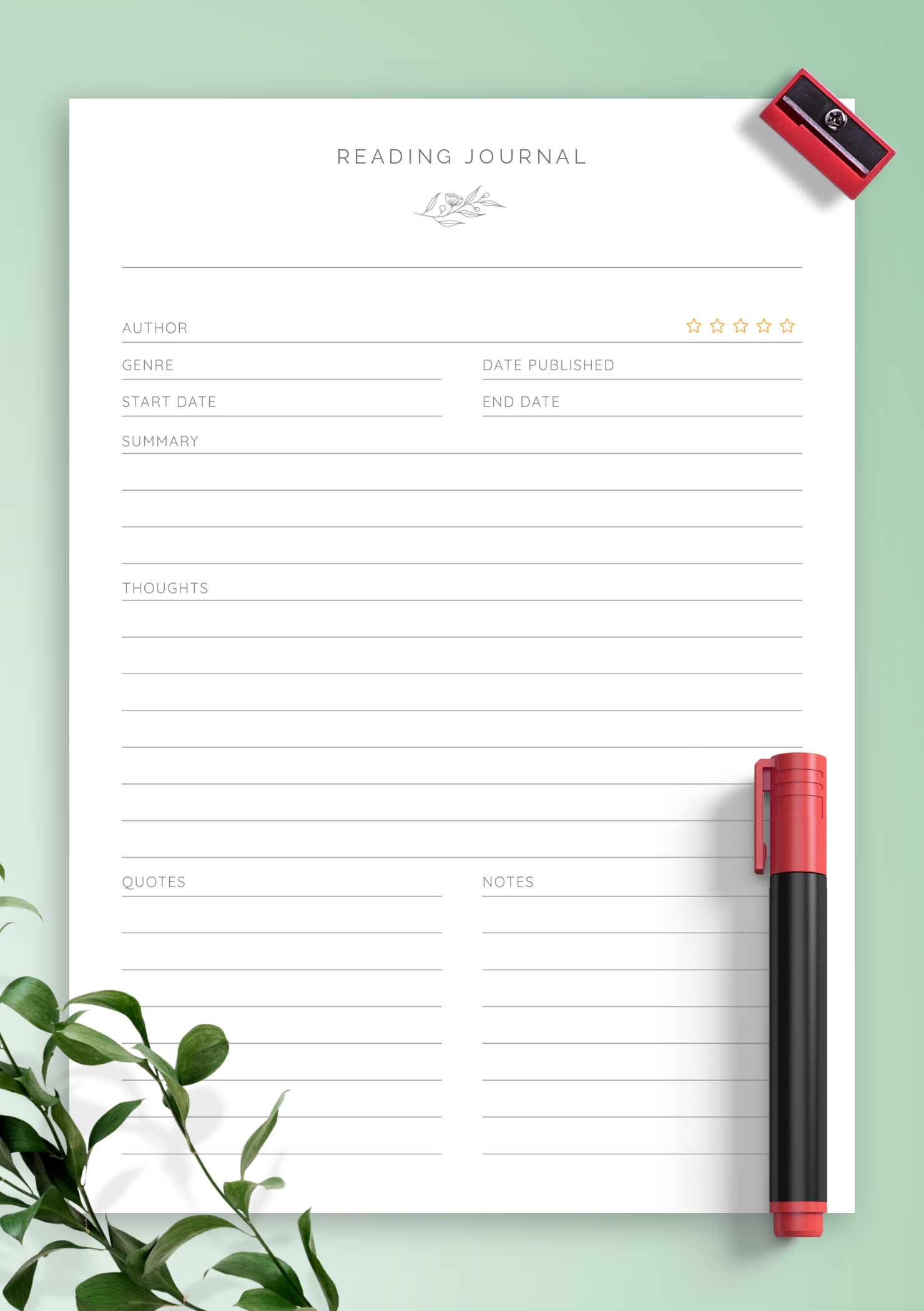 Printable Reading Journal Printable Word Searches