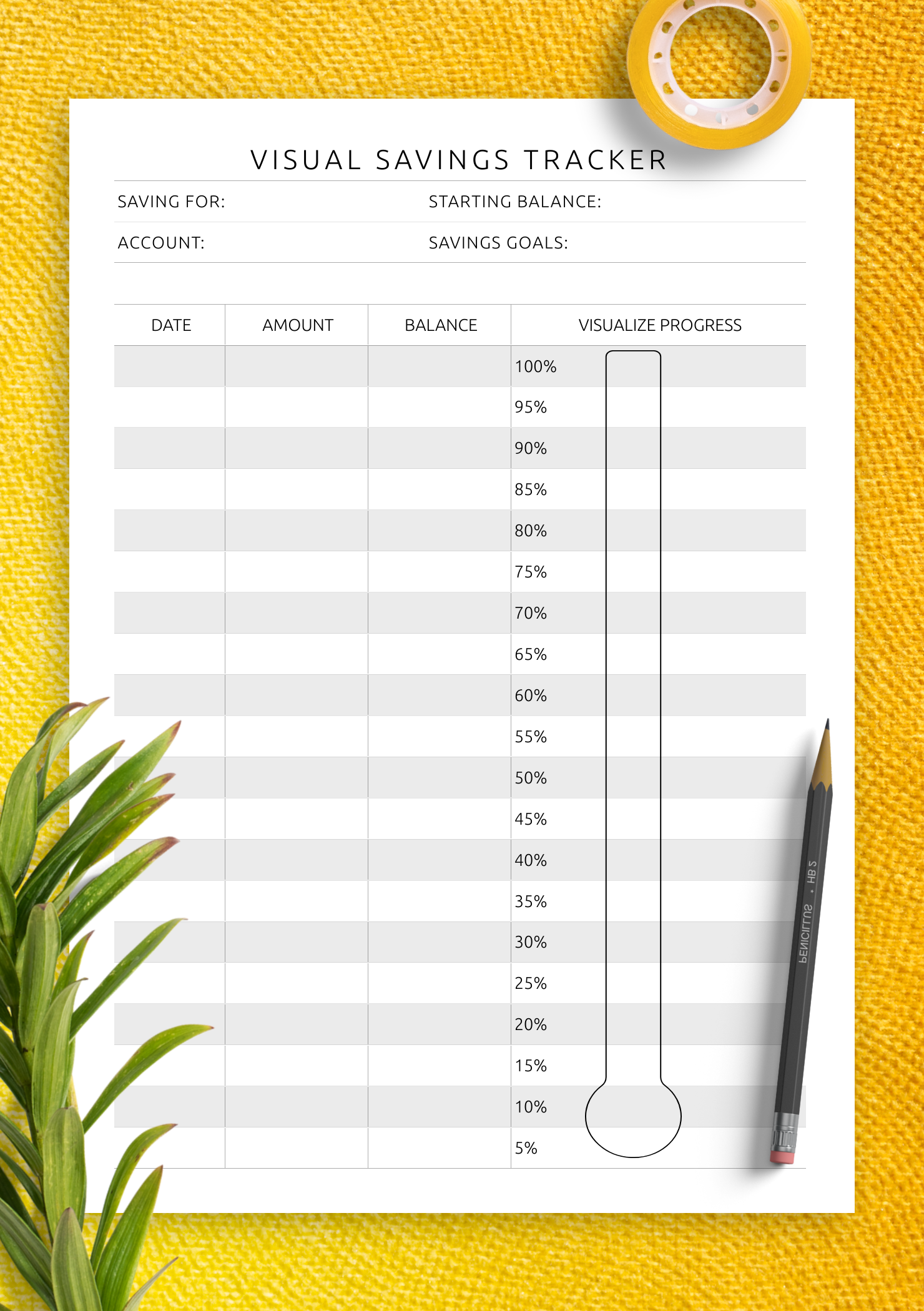 Saving Tracker Printable