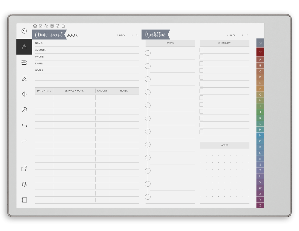 Download Digital Client Record Book for reMarkable Paper Pro, 2, 1