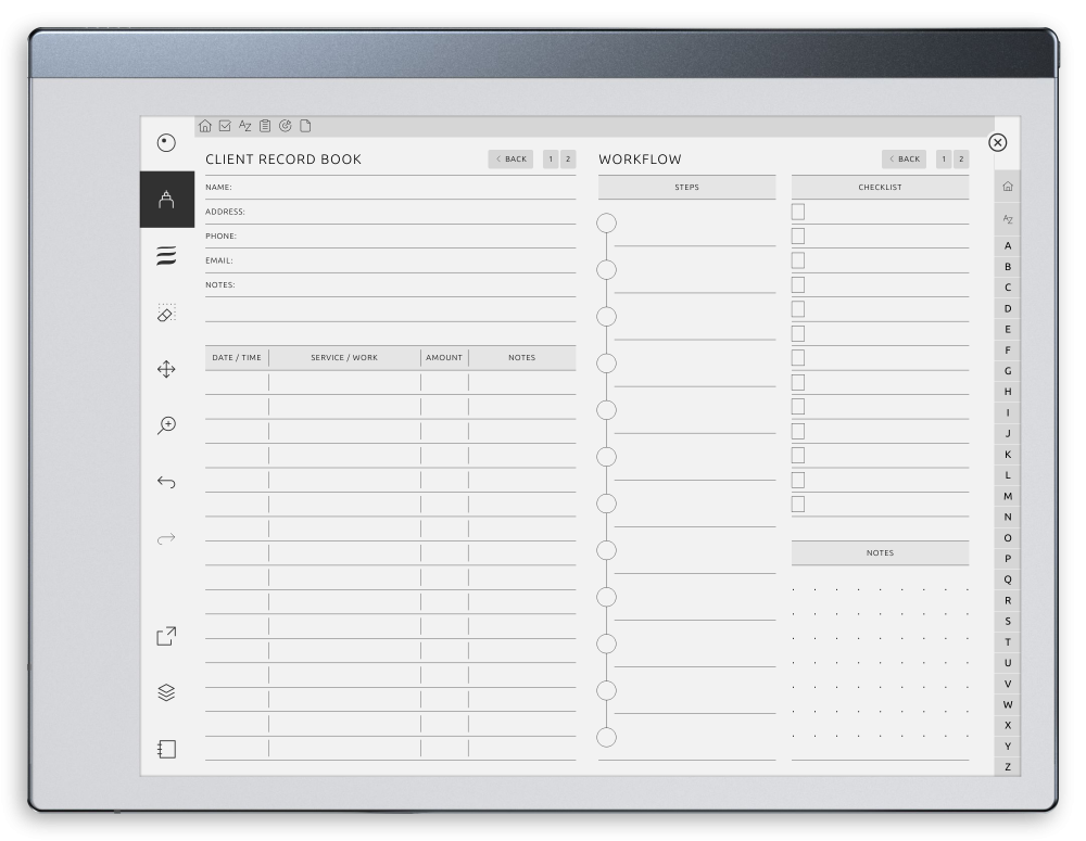 Download Digital Client Record Book for reMarkable Paper Pro, 2, 1