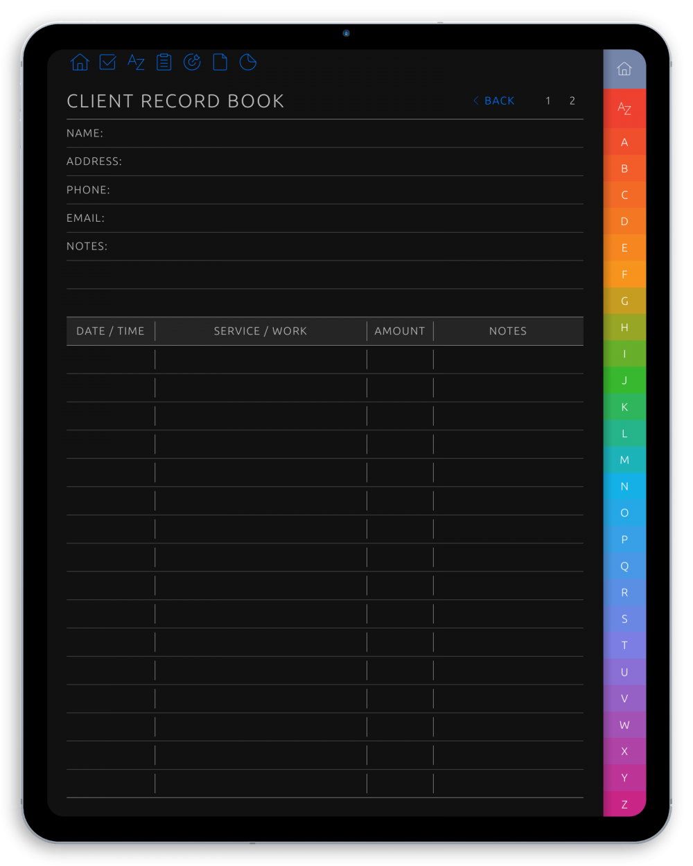 Client Record Book A–Z Template – Organize Contacts Easily