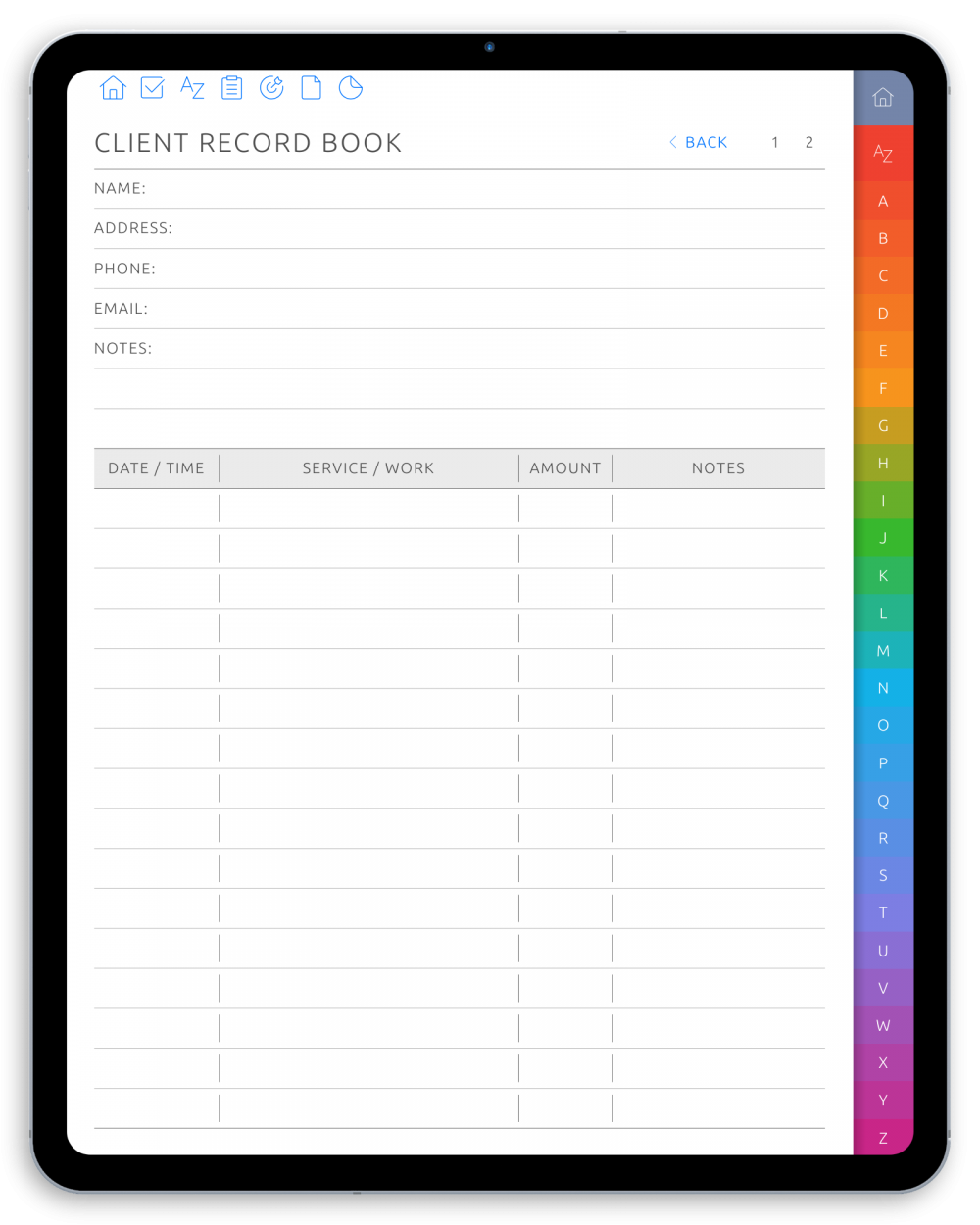 Client Record Book A–Z Template – Organize Contacts Easily
