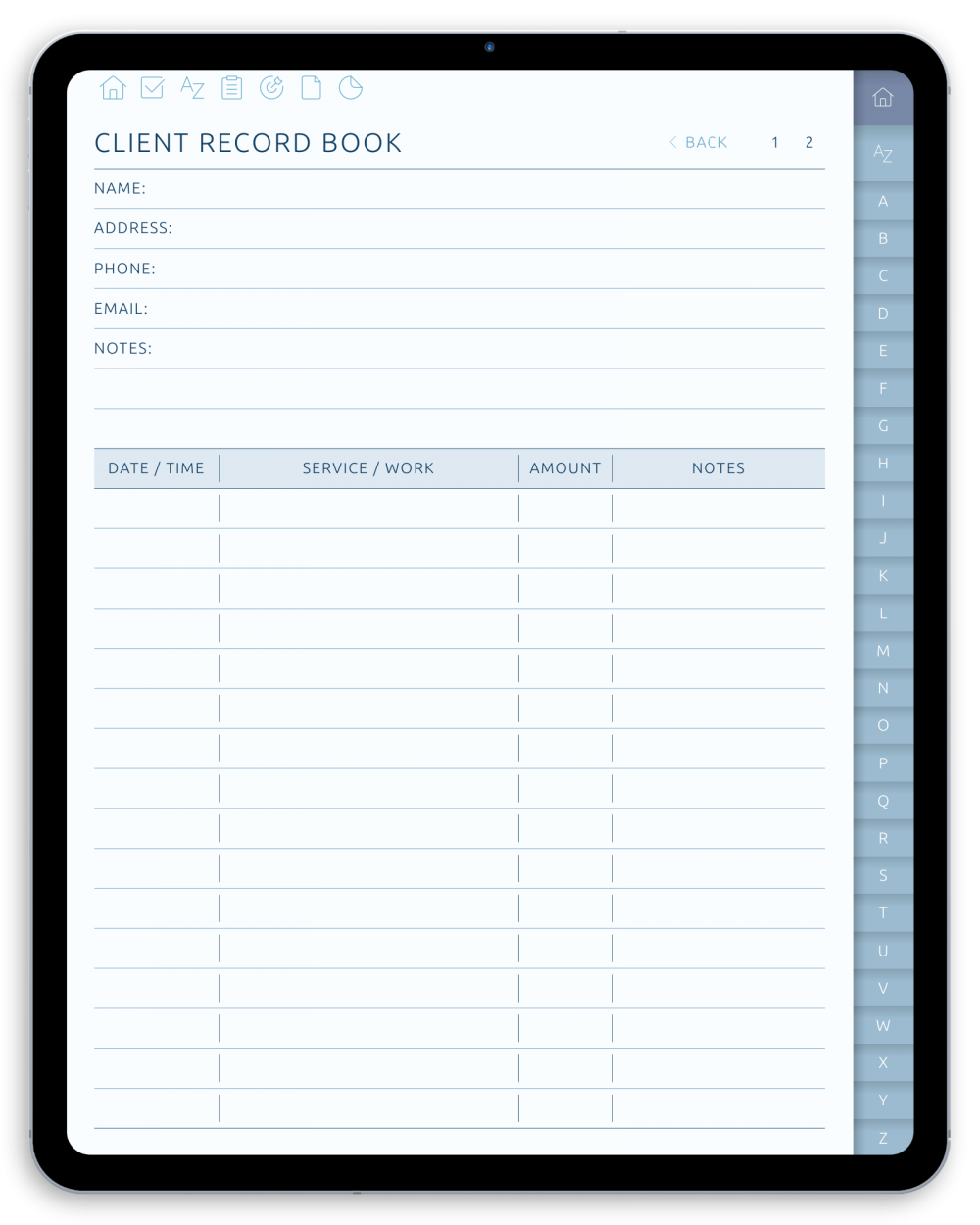 Client Record Book A–Z Template – Organize Contacts Easily