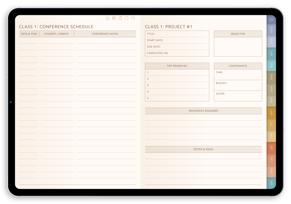 Download Customizable Digital Teacher Planner PDF
