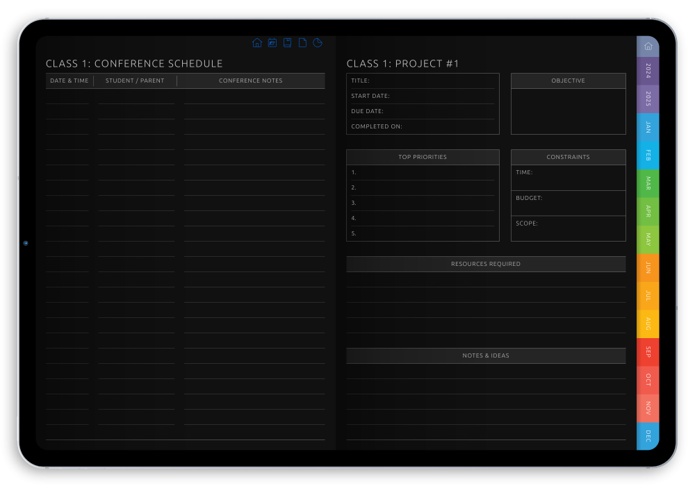 Download Customizable Digital Teacher Planner PDF