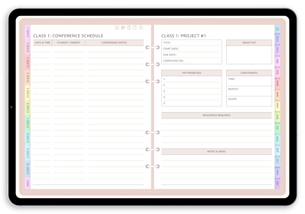 Download Customizable Digital Teacher Planner PDF