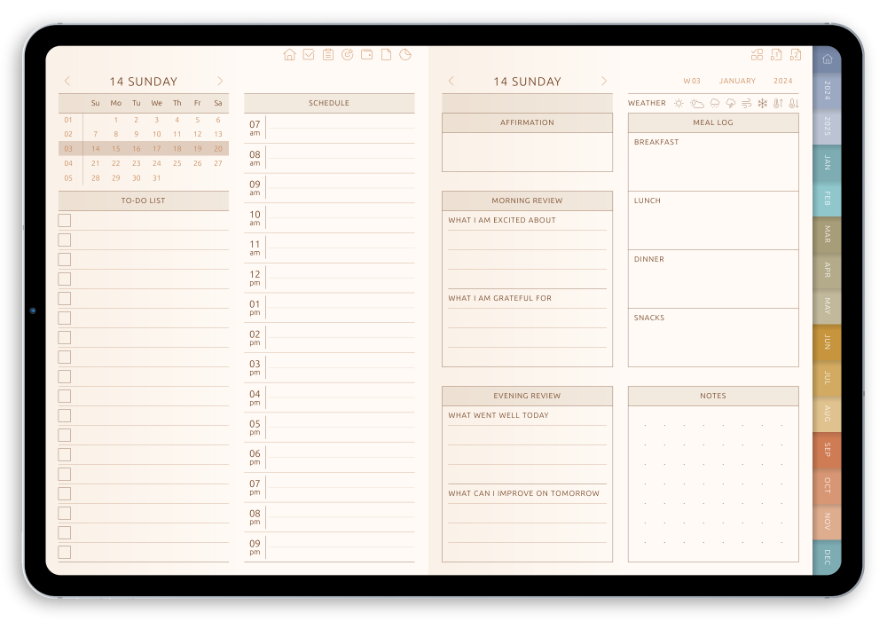 Download Daily Digital Planner PDF for GoodNotes, iPad, Android