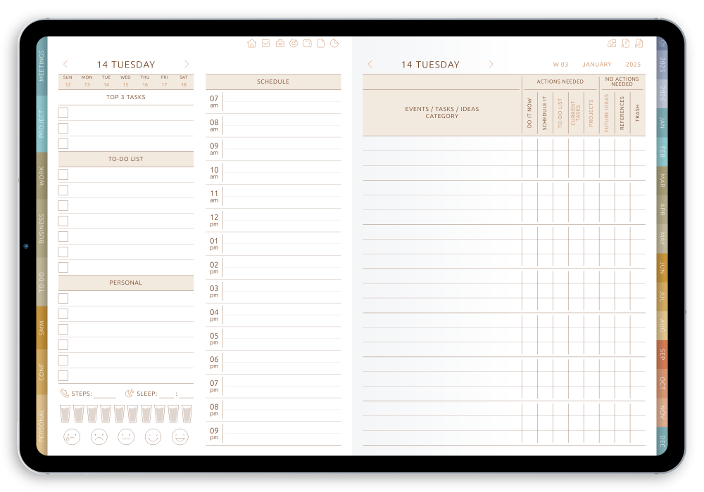 Daily Productivity Digital Planner (Light Theme) - Download for iPad ...