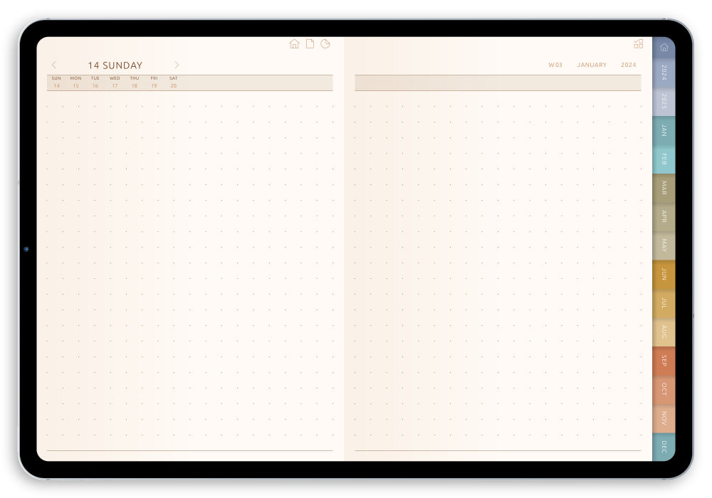 Download Digital Bullet Journal PDF for GoodNotes, iPad (Dark)