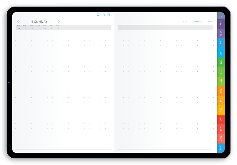 Download Digital Bullet Journal PDF for GoodNotes, iPad (Dark)