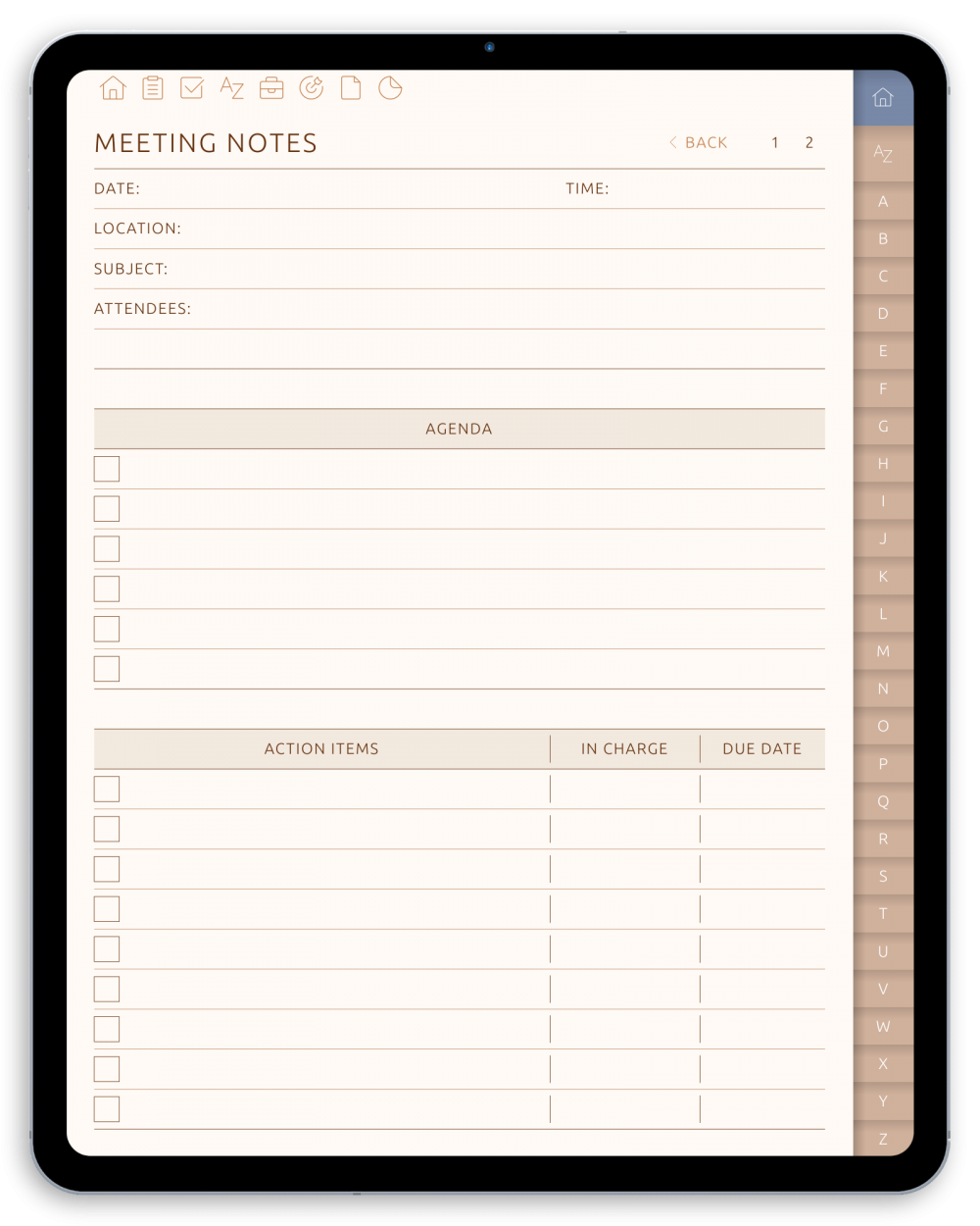 Download Business Meeting Notes Hyperlinked PDF for iPad, Android