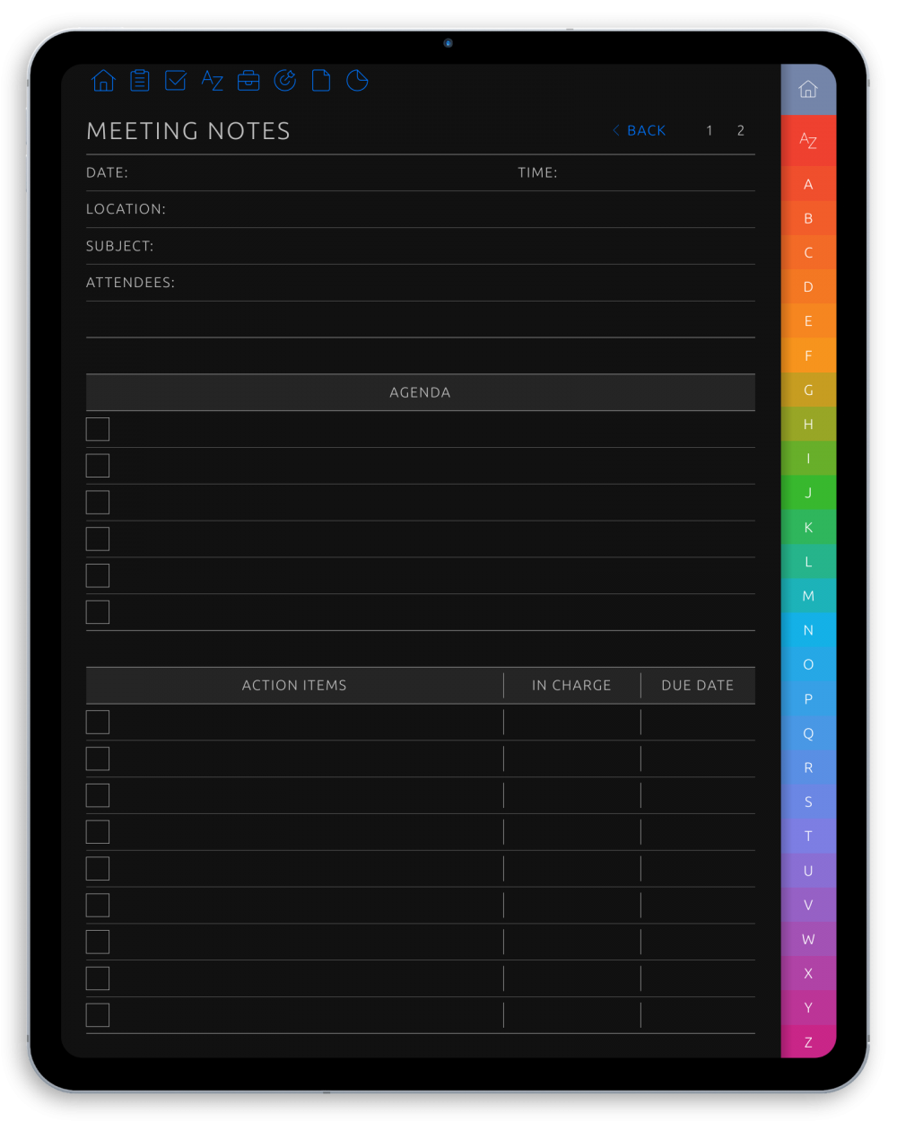 Download Business Meeting Notes Hyperlinked PDF for iPad, Android