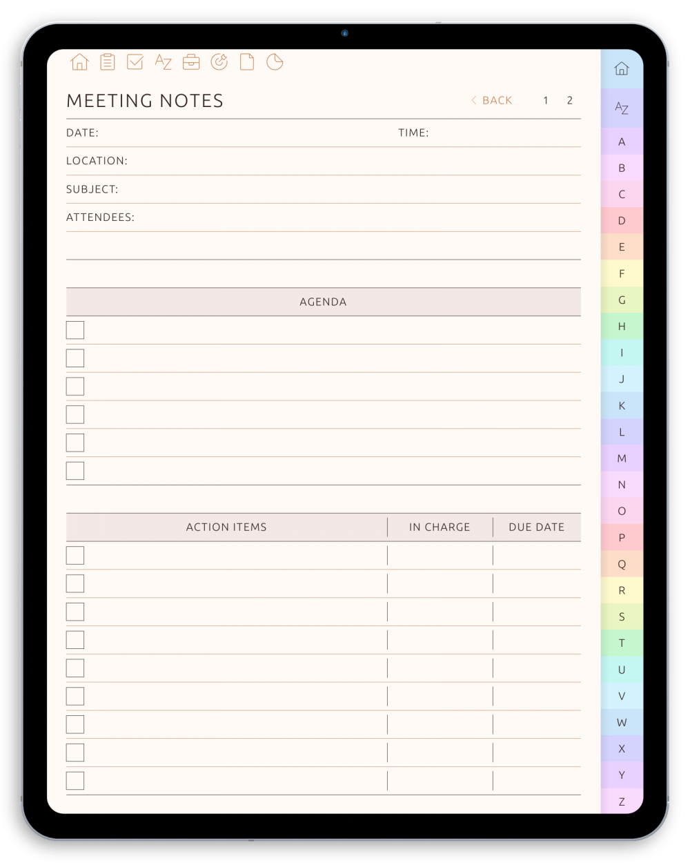 Download Business Meeting Notes Hyperlinked PDF for iPad, Android