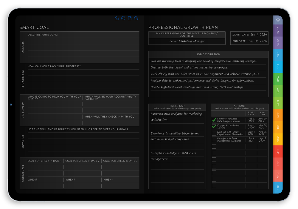 Download Digital Goal Planner PDF for GoodNotes, iPad
